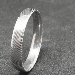 Dense Twist Pattern Damascus Stainless Steel Wedding Ring - Etsy