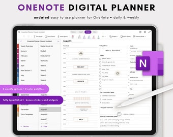 Onenote Digital Planner, Undated Onenote Planner, Android Windows ...