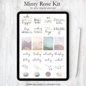 Digital Planner Sticker Kit, Spring Digital Sticker Pack, Pastel ...