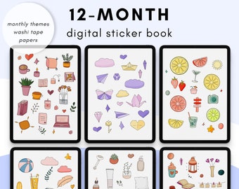 12 Month Stickers - Etsy