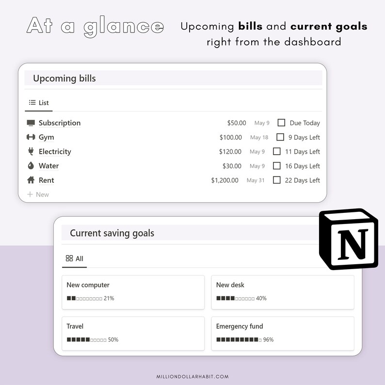 Notion Finance Template Finances Planner Notion Financial - Etsy