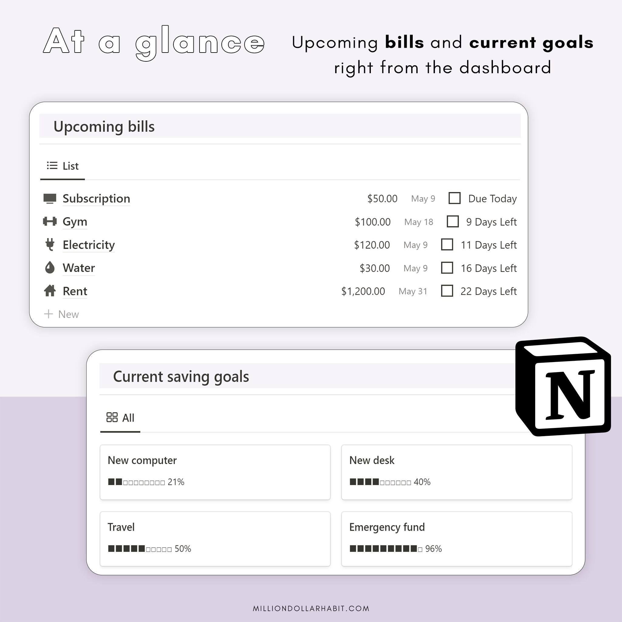 Notion Finance Template, Finances Planner, Notion Financial Dashboard ...