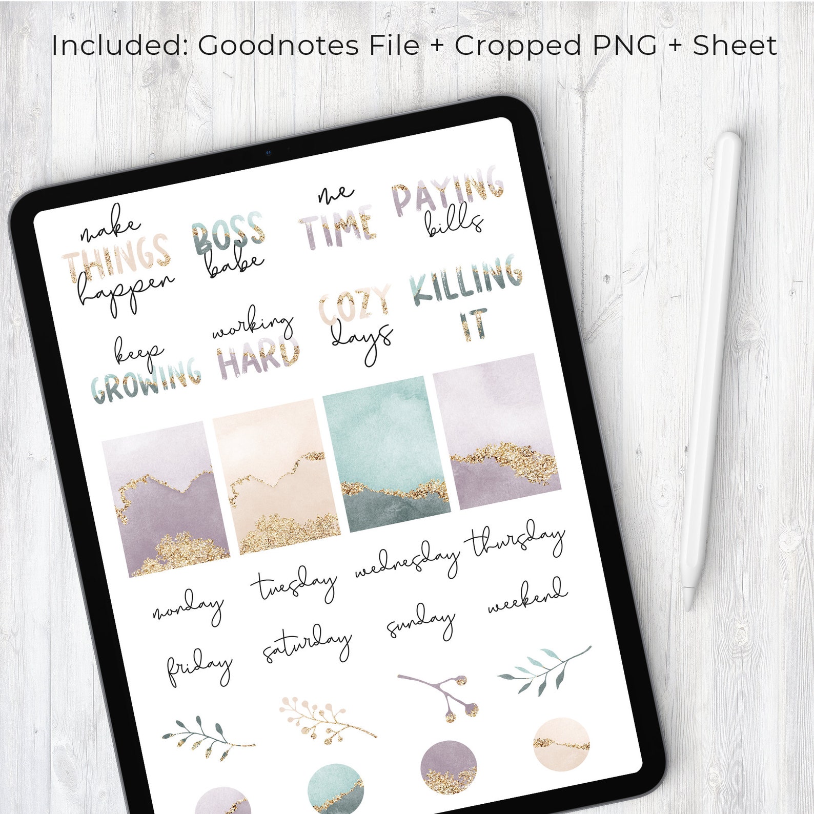 Digital Planner Sticker Kit, Spring Digital Sticker Pack, Pastel ...