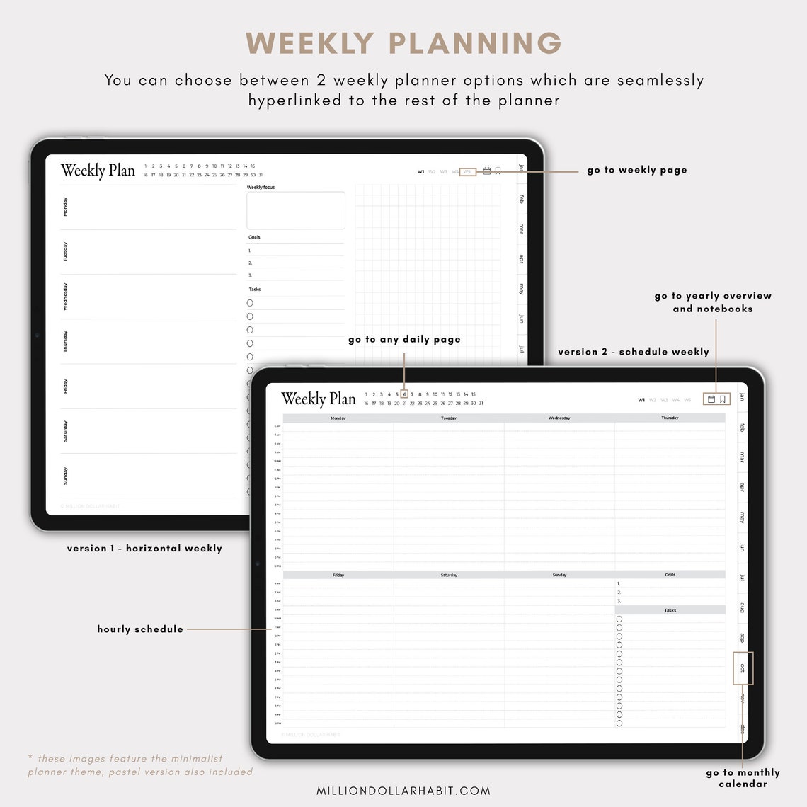 Undated Digital Planner Goodnotes Notability Planner Undated - Etsy