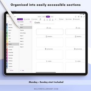 Onenote Digital Planner, Undated Onenote Planner, Android Windows ...