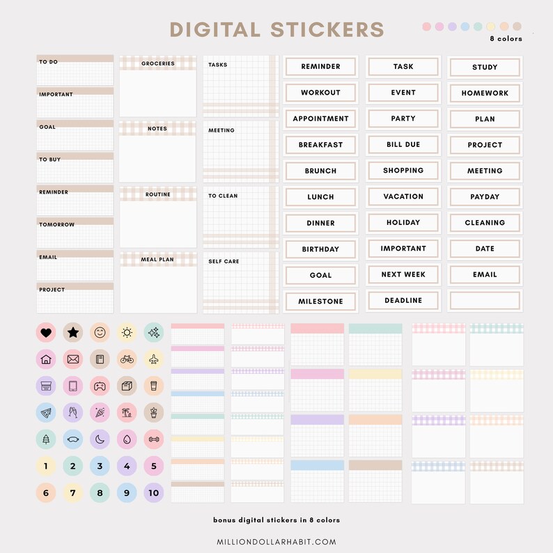 Undated Digital Planner Goodnotes Notability Planner Undated - Etsy