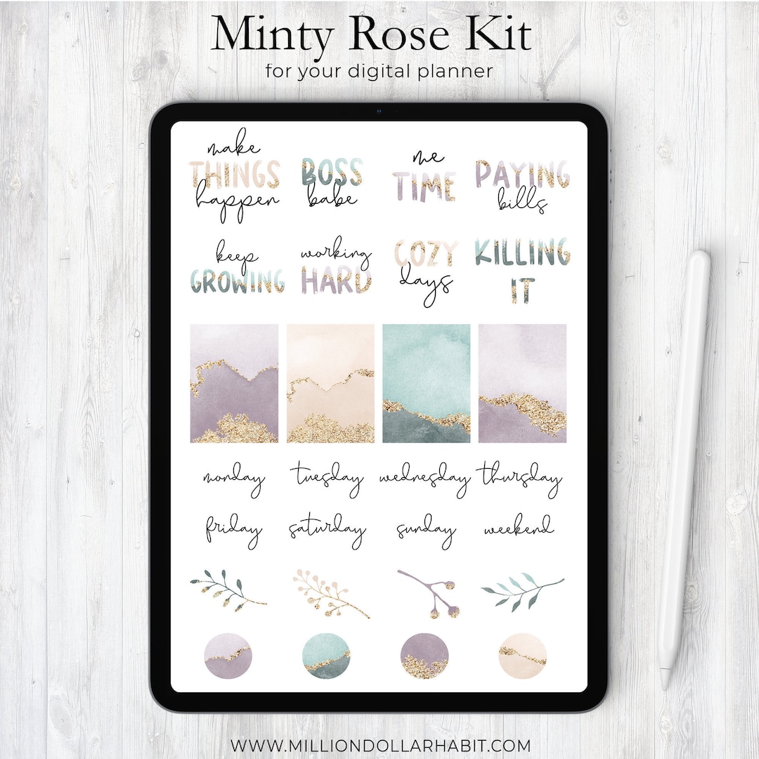 Digital Planner Sticker Kit, Spring Digital Sticker Pack, Pastel ...