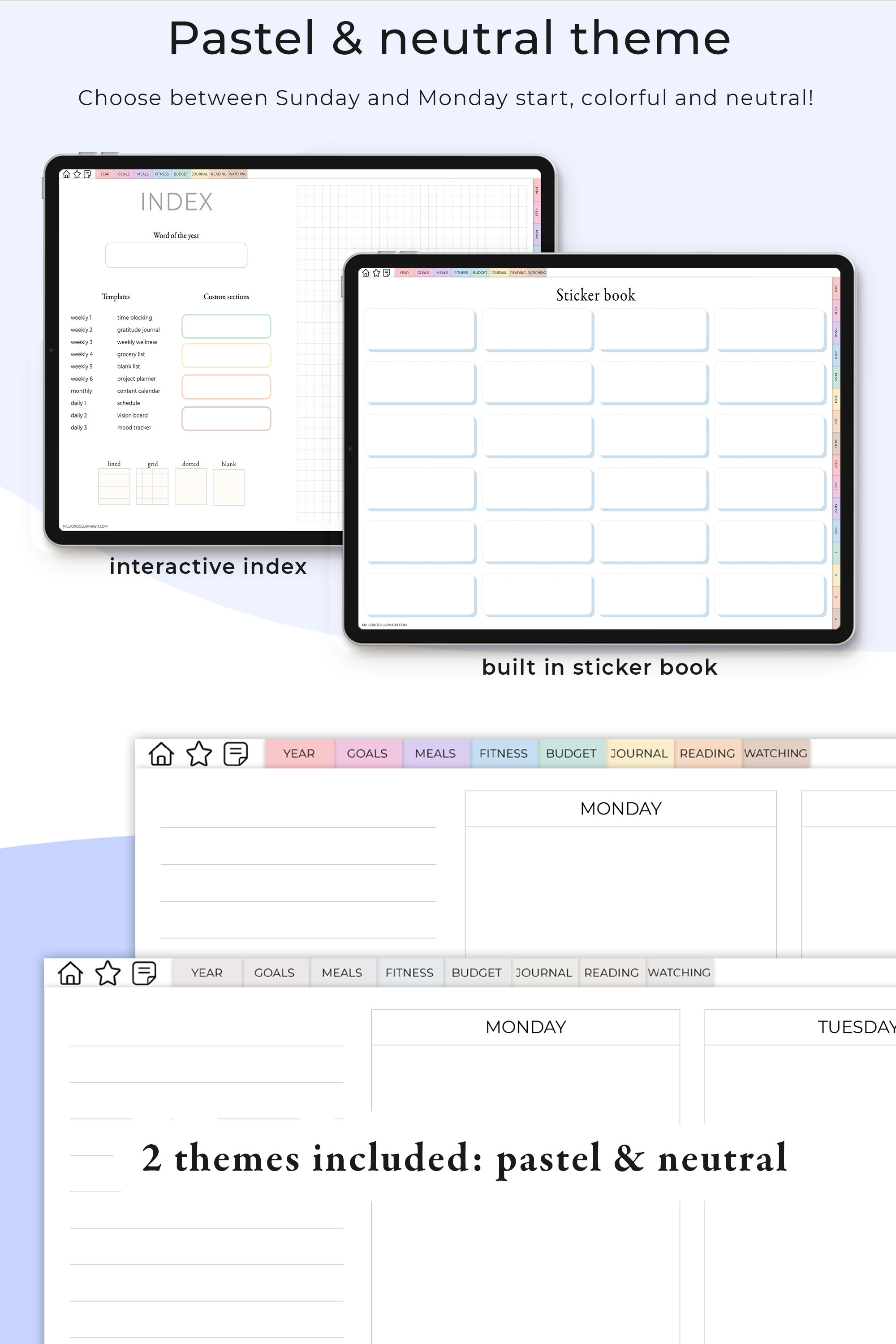 Digital Planner for Goodnotes Undated Life Planner Digital | Etsy
