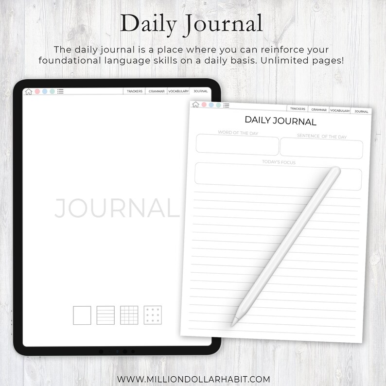 Language Learning Planner Language Study Notebook Digital - Etsy