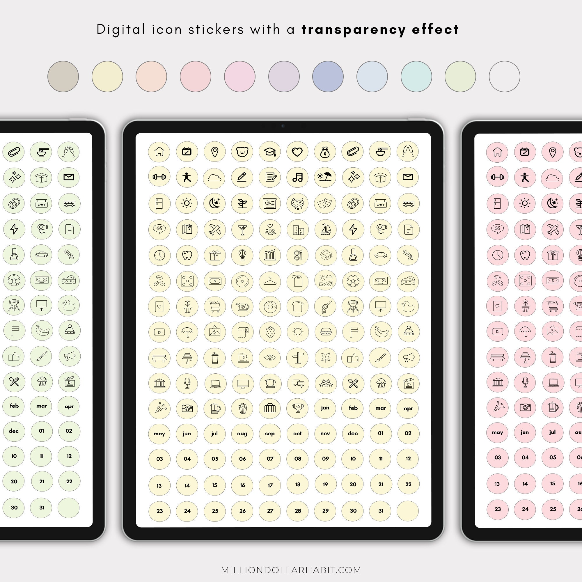 Digital Planner Sticker Kit, Spring Digital Sticker Pack, Pastel ...