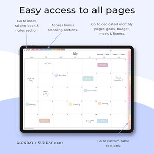 Academic Year Digital Planner for Goodnotes, July June Planner, Digital ...