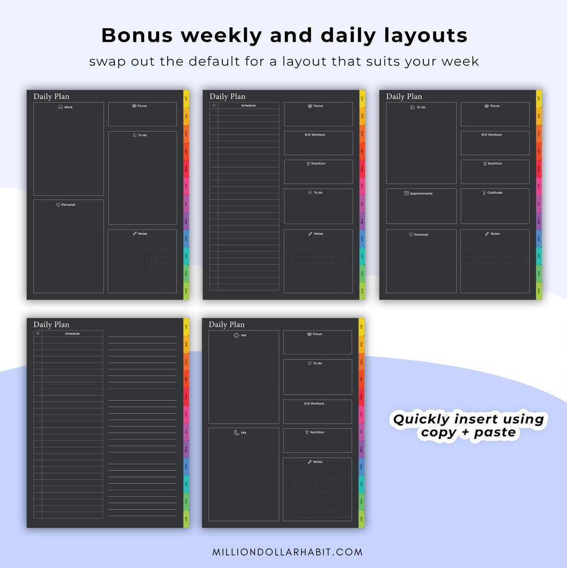 Dark Mode Digital Planner Undated Dark Mode Goodnotes - Etsy