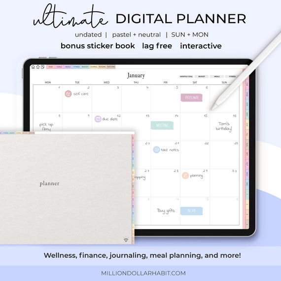 Digital Planner for Goodnotes Undated Life Planner Digital | Etsy