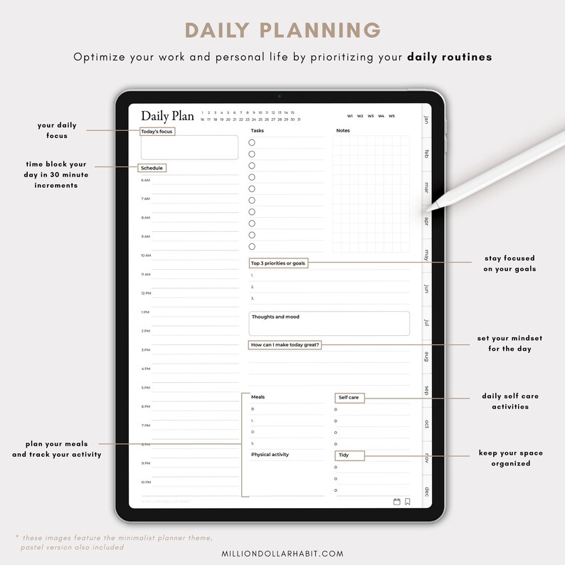Digital Planner, Goodnotes Planner, Undated iPad Planner, Daily and ...