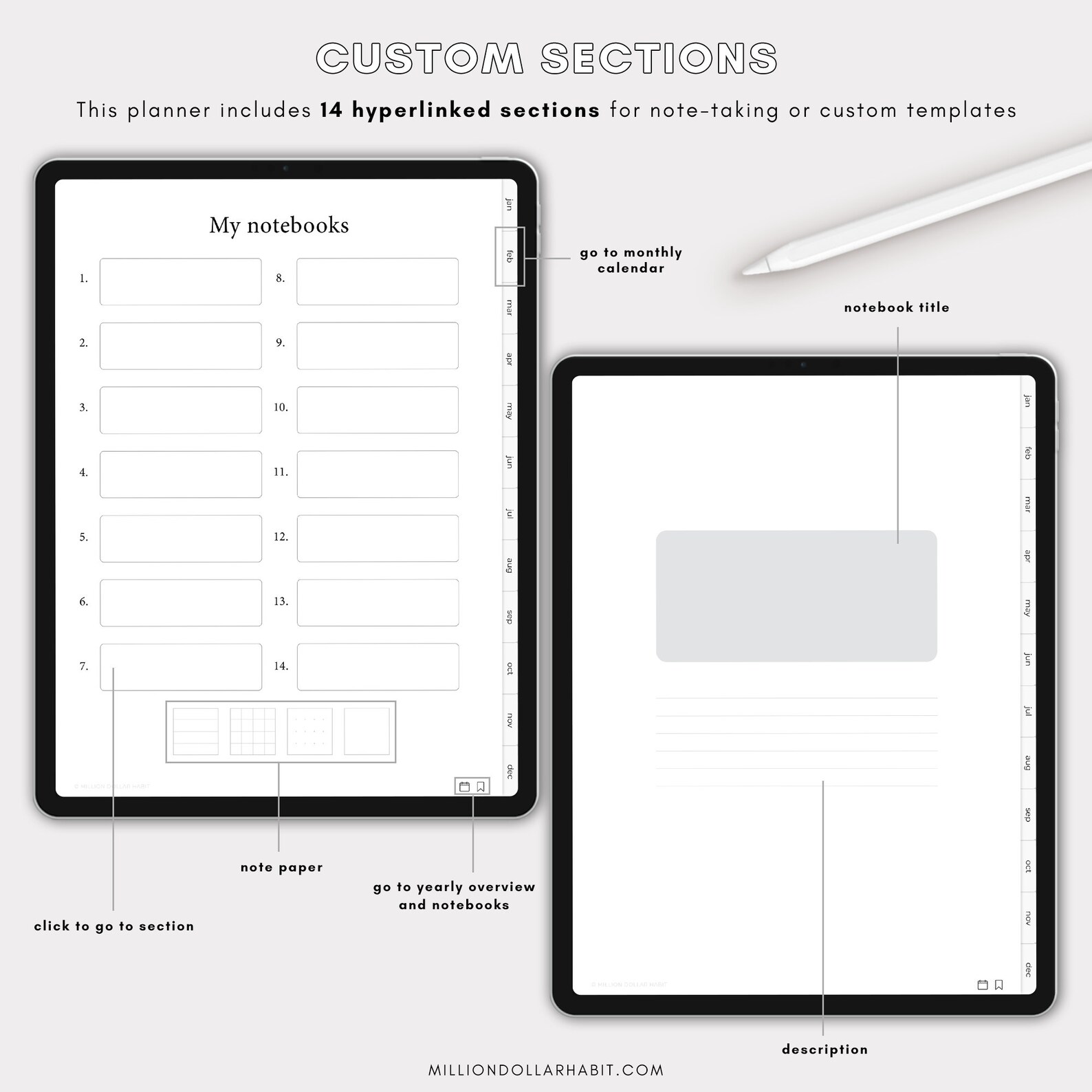 Goodnotes Digital Planner Undated Notability Planner Undated - Etsy