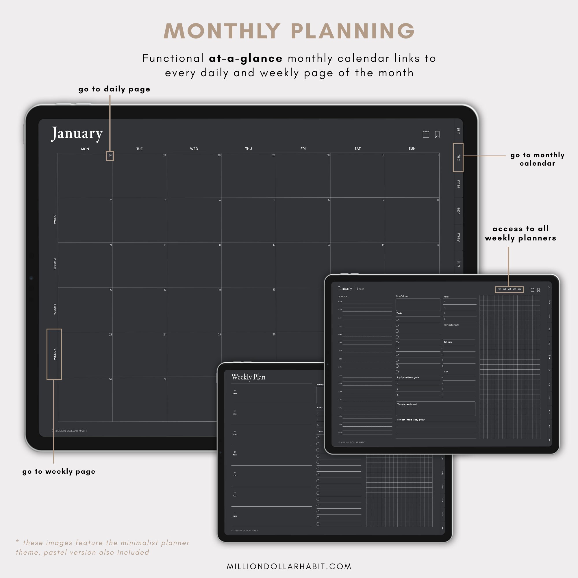 2023 Dark Mode Digital Planner Landscape Digital Goodnotes - Etsy