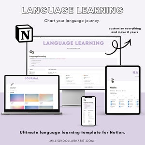 Notion Language Learning Template, Language Hub Notion Planner, Notion Flashcards - Etsy UK