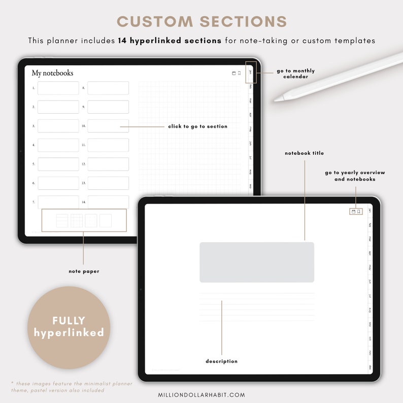 Undated Digital Planner Goodnotes Notability Planner Undated - Etsy