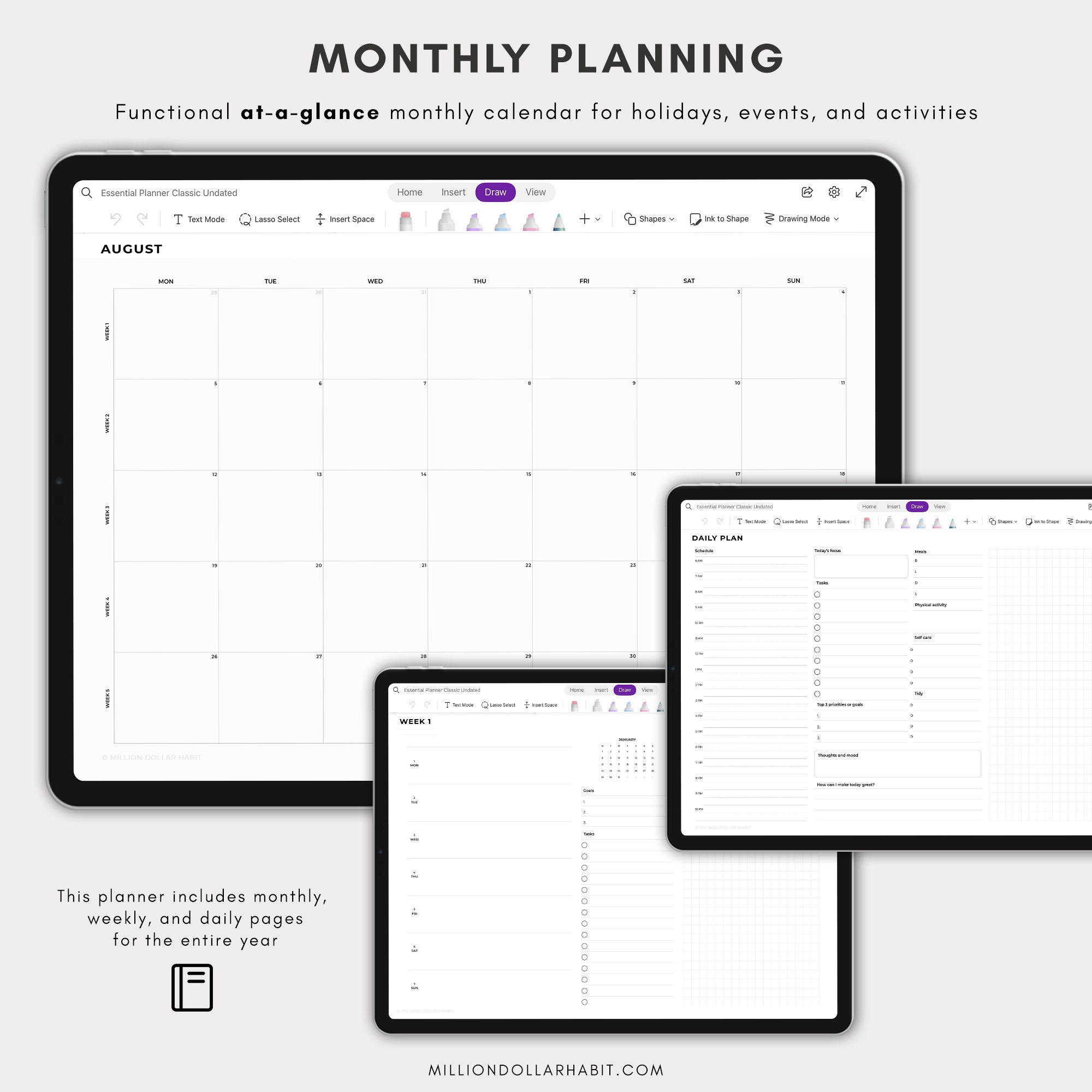 2024 Onenote Digital Planner, 2024 Onenote Planner, Android Windows ...