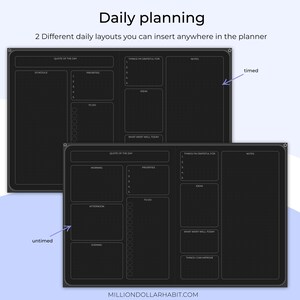 Dark Mode Bullet Journal, Blackout Digital Planner, Black Paper ...