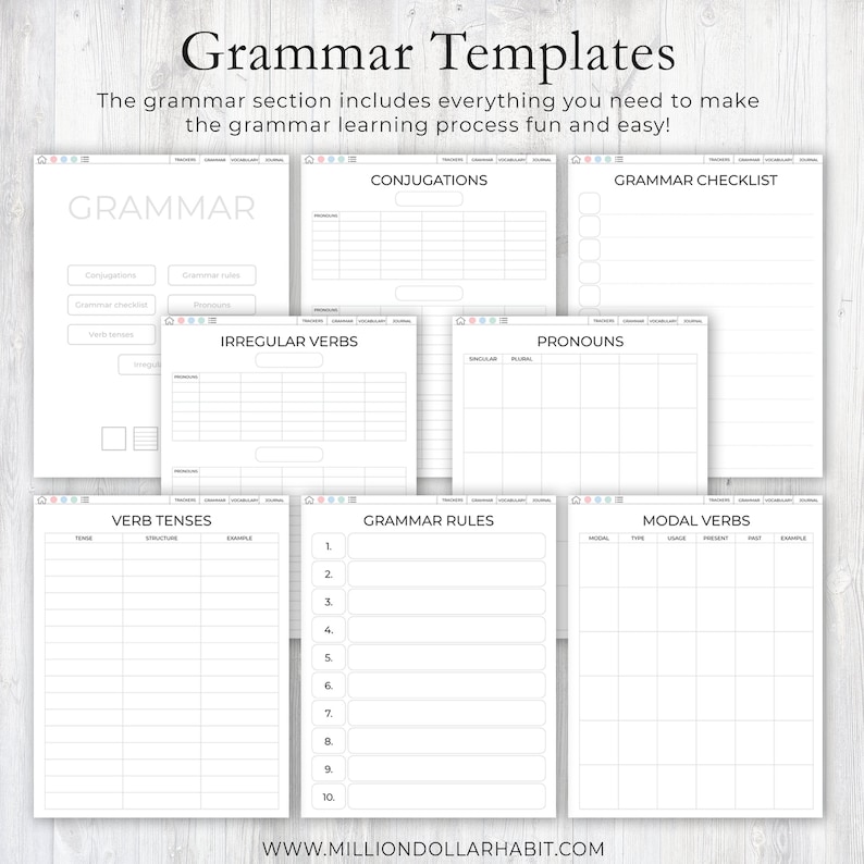 Language Learning Planner Language Study Notebook Digital - Etsy
