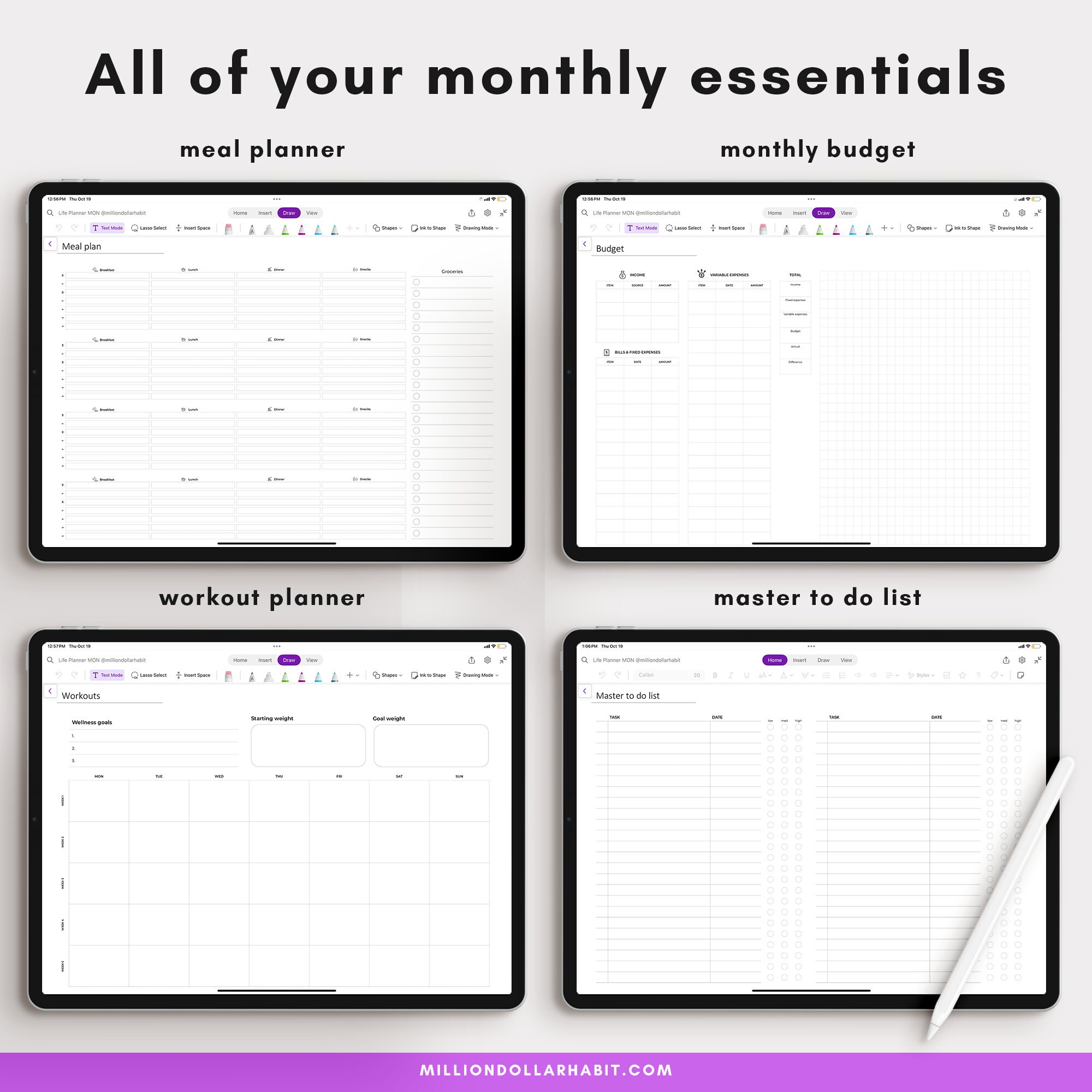 2024 Onenote Digital Planner, 2024 Onenote Planner, Android Windows ...