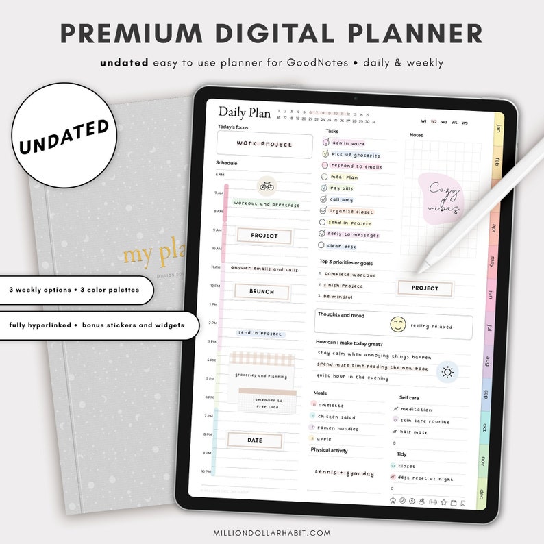 Goodnotes Digital Planner Undated Notability Planner Undated - Etsy