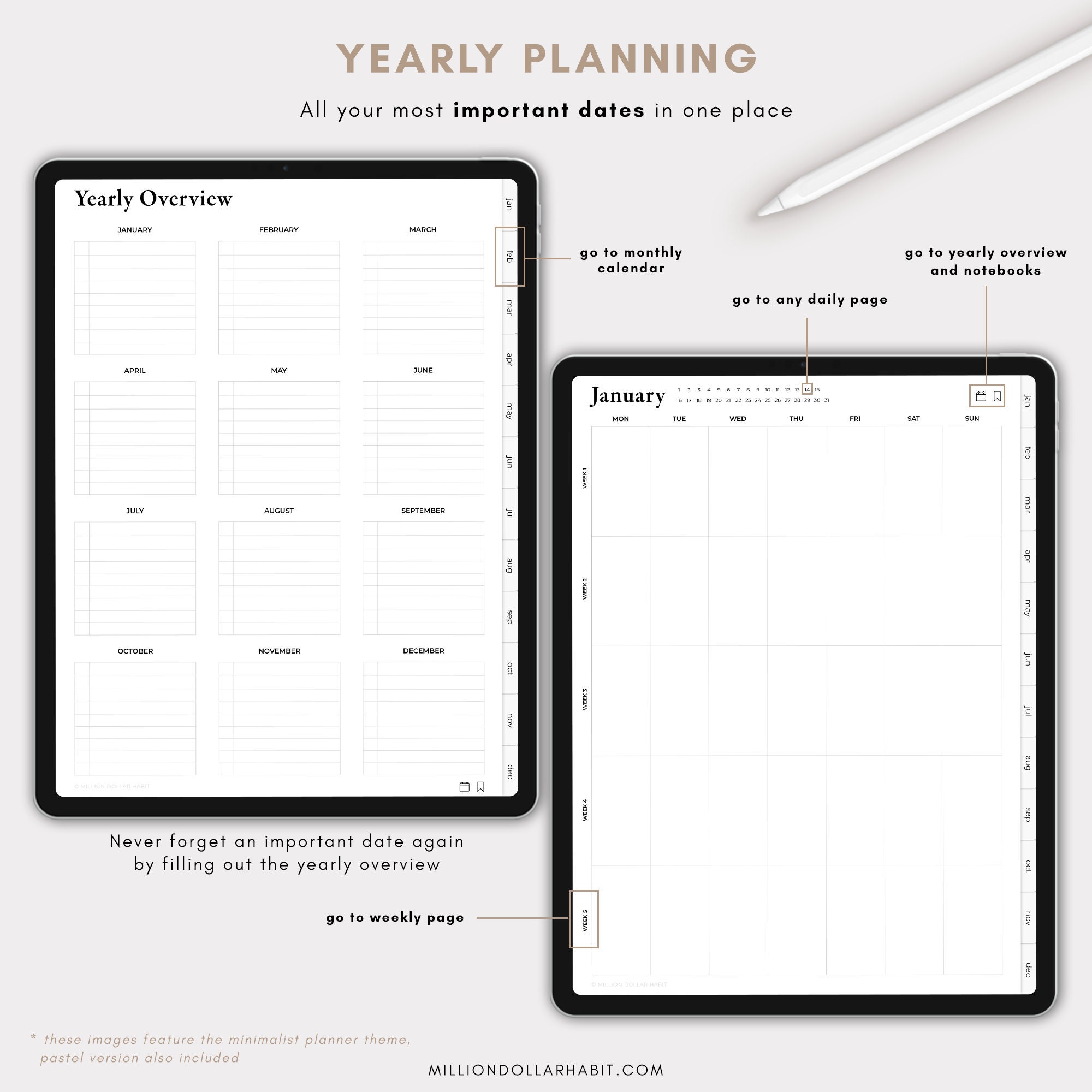 Digital Planner, Goodnotes Planner, Undated iPad Planner, Daily and ...