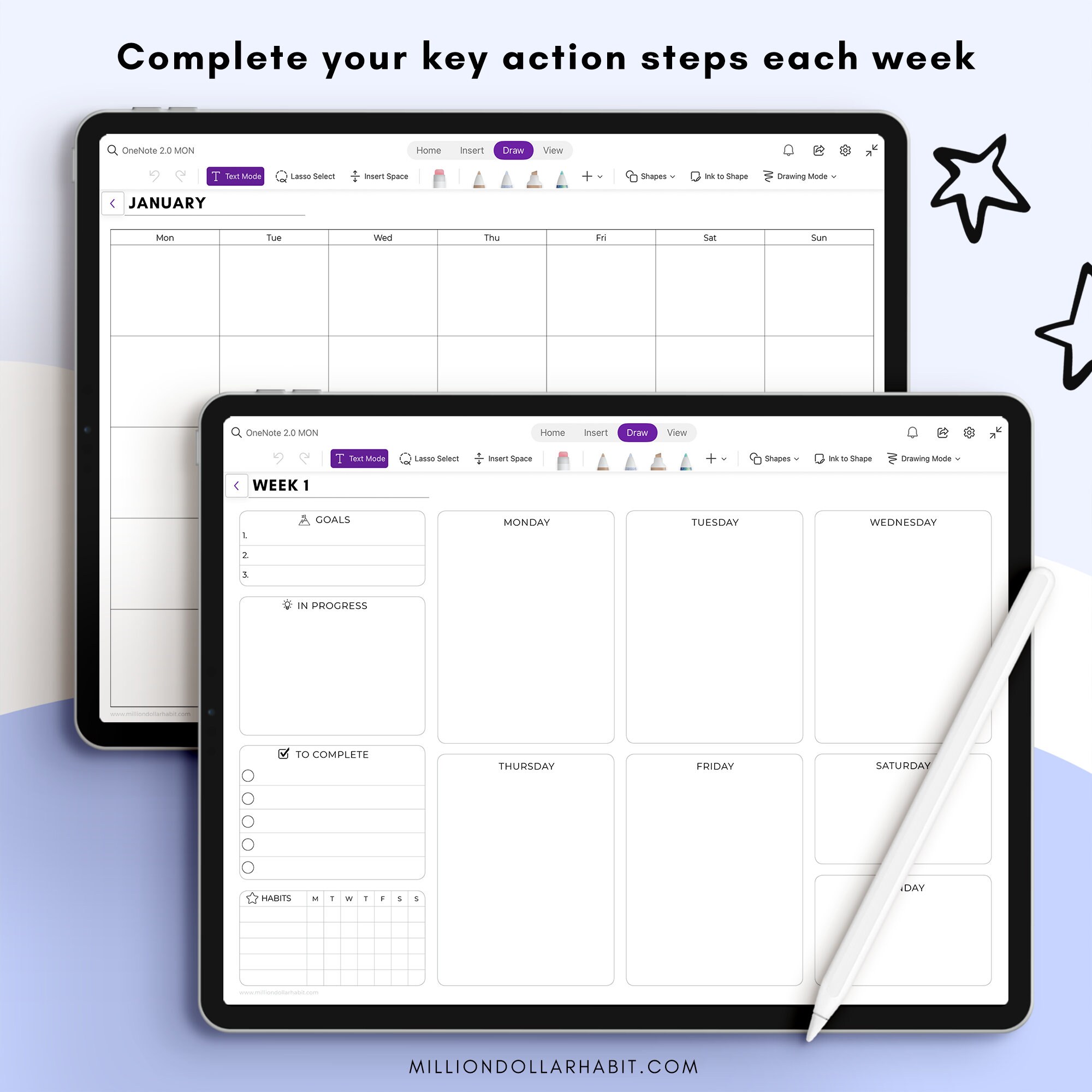 Onenote Digital Planner Undated Onenote Planner Android - Etsy UK