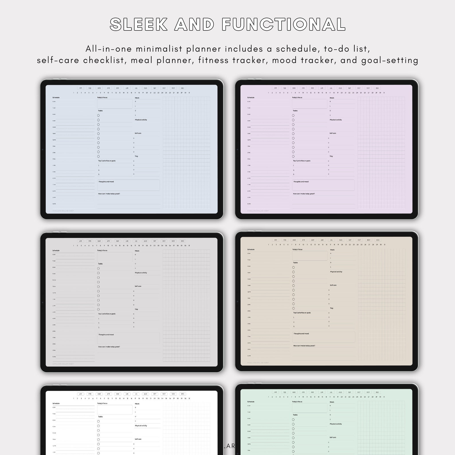 Digital Daily Planner For Goodnotes Daily Schedule 365 Day Planner