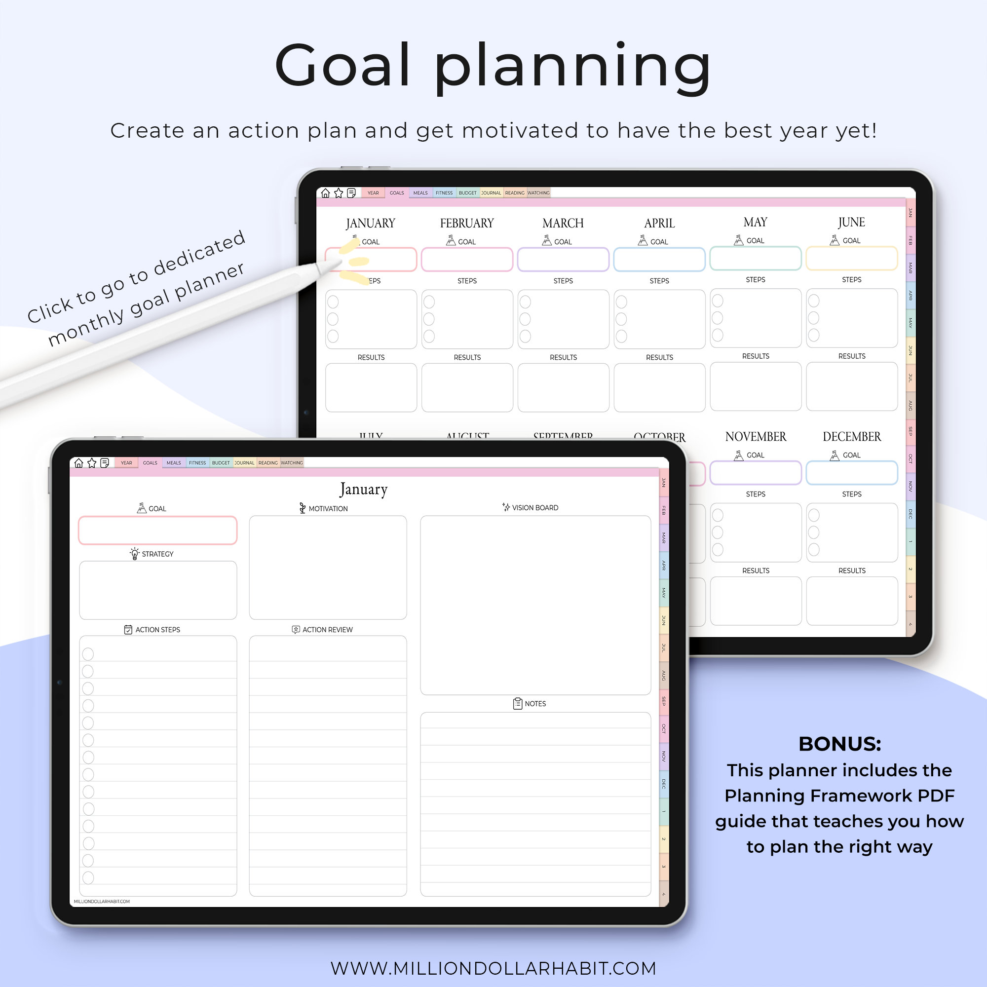 Digital Planner for Goodnotes Undated Life Planner Digital | Etsy