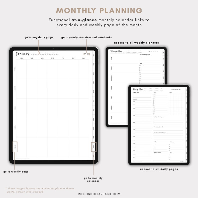 Digital Planner, Goodnotes Planner, Undated iPad Planner, Daily and ...