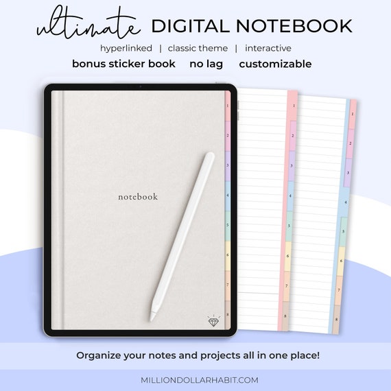 Digital Notebook for Goodnotes Notability Note Taking 8 Tabs - Etsy