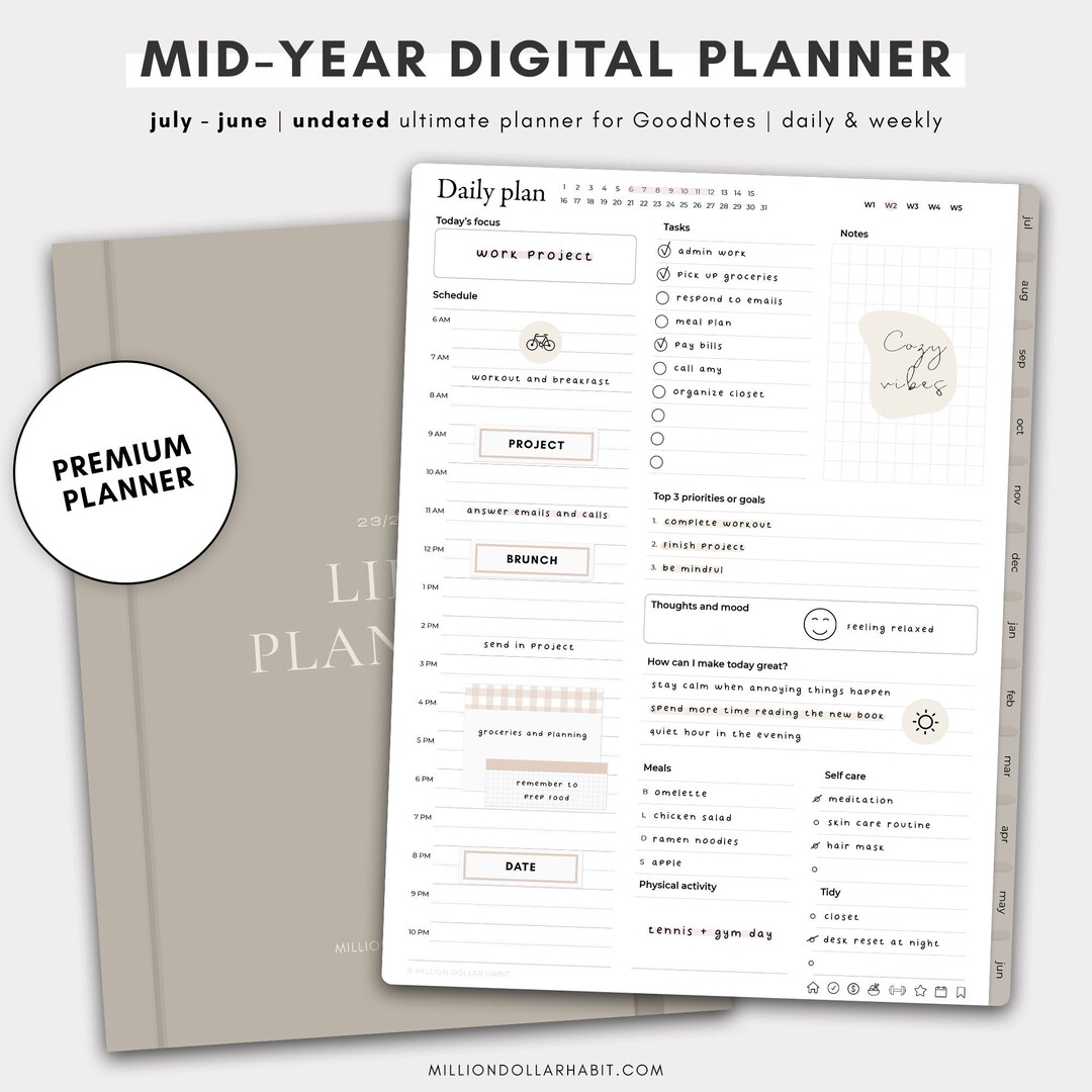 Goodnotes Mid Year Planner, Mid Year Digital Planner, Academic Year ...