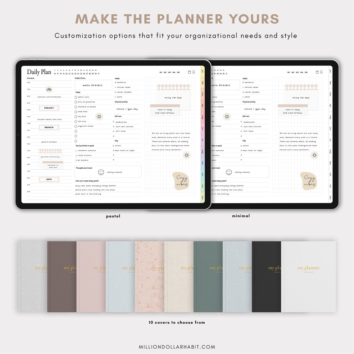 Undated Digital Planner Goodnotes Notability Planner Undated - Etsy