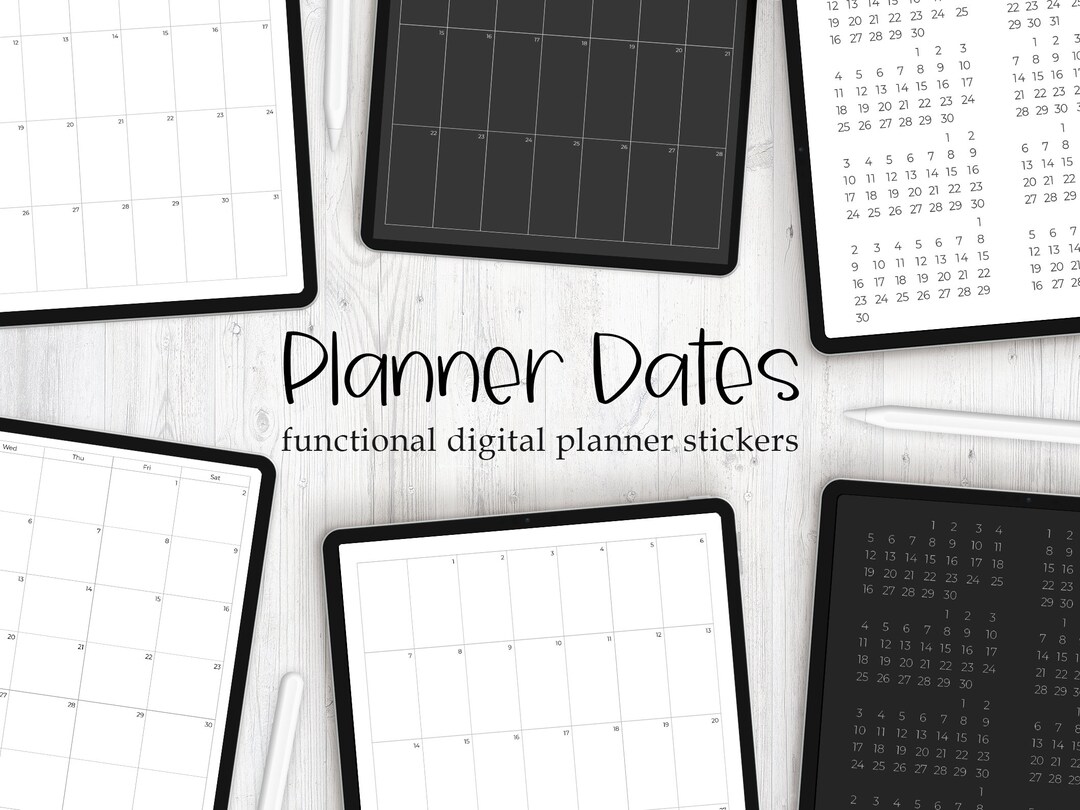 Planner Date Stickers, Planner Calendar Dates Sticker Pack, Functional ...