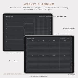 2023 Dark Mode Digital Planner Landscape Digital Goodnotes - Etsy