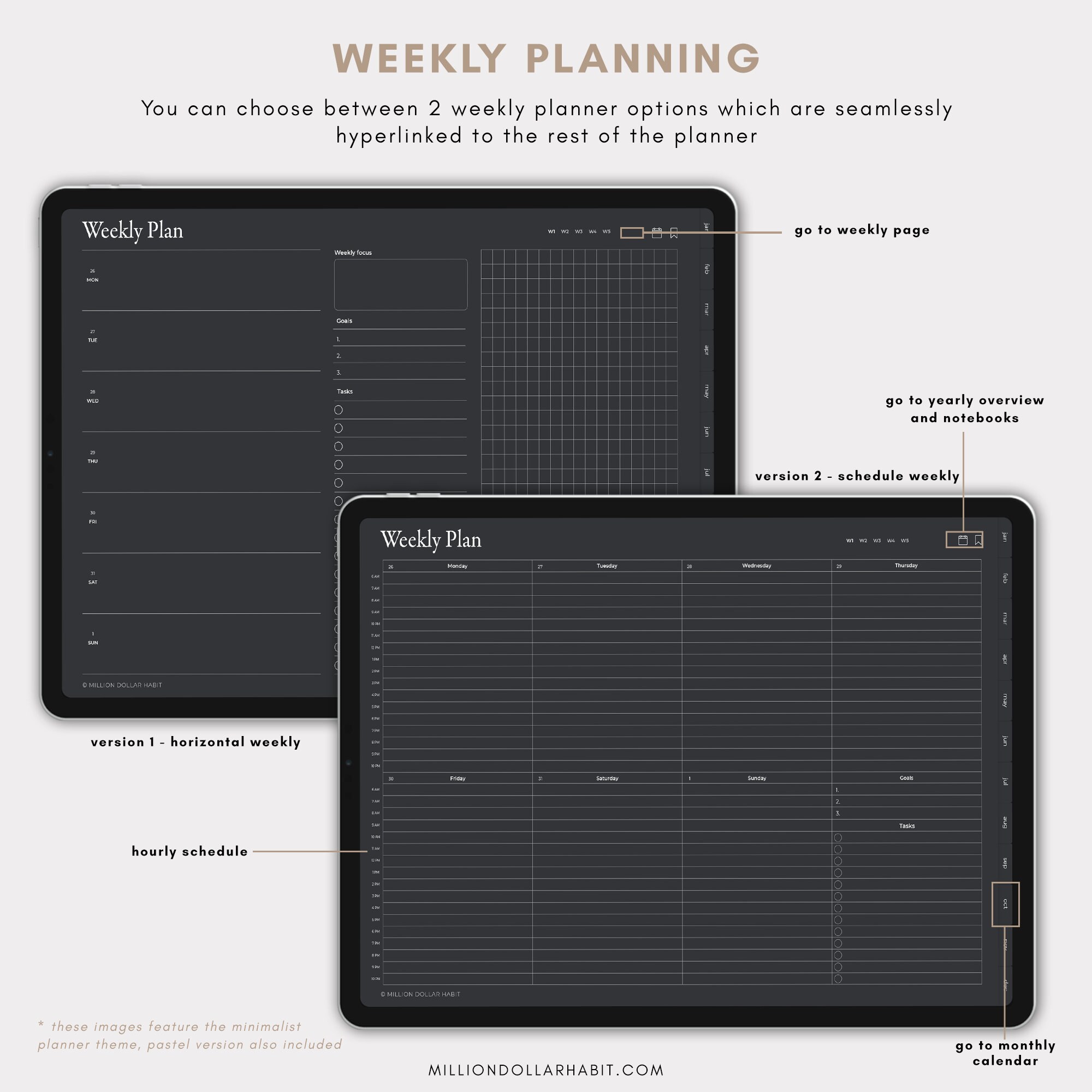 2023 Dark Mode Digital Planner Landscape Digital Goodnotes - Etsy