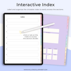 Digital Notebook for Goodnotes Notability, Note Taking 8 Tabs ...