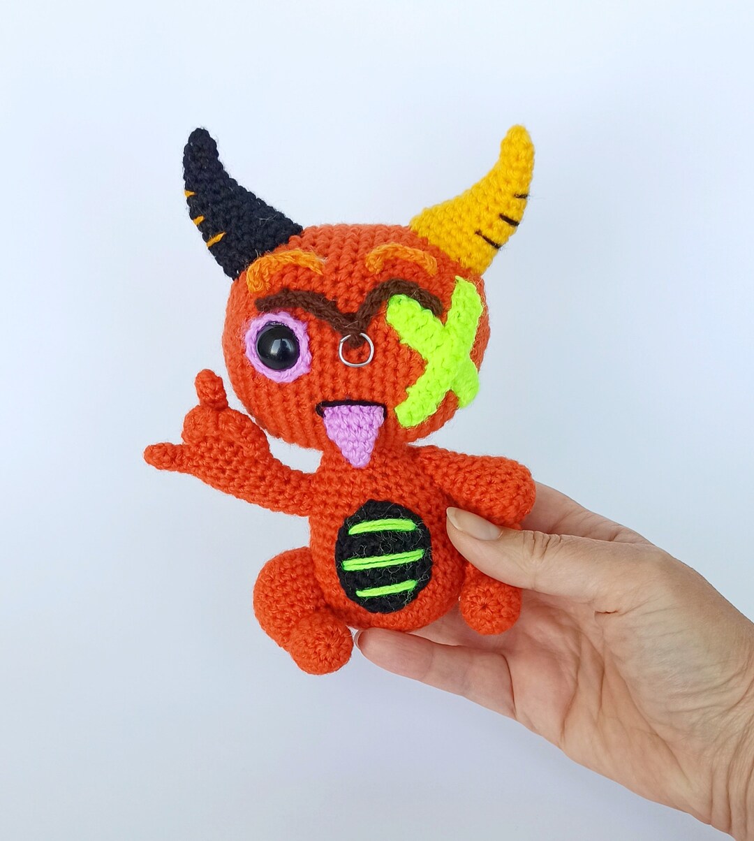 Orange Demon Crochet PDF Instant Download, Handmade Plush Toy ...