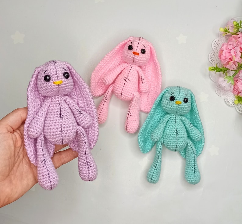 Crochet Bunny Teddy Amigurumi Pdf Pattern, First Little Toy for Child ...