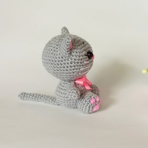 Little Gray Kitten Pattern, Crochet Grey Cat, Amigurumi Cat, Amigurumi ...