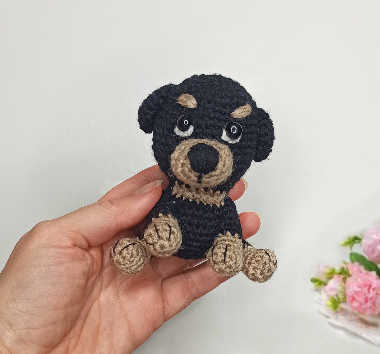 Toy Crochet Puppy, Rottweiler Crochet Baby Shower Gift, Rottweiler ...