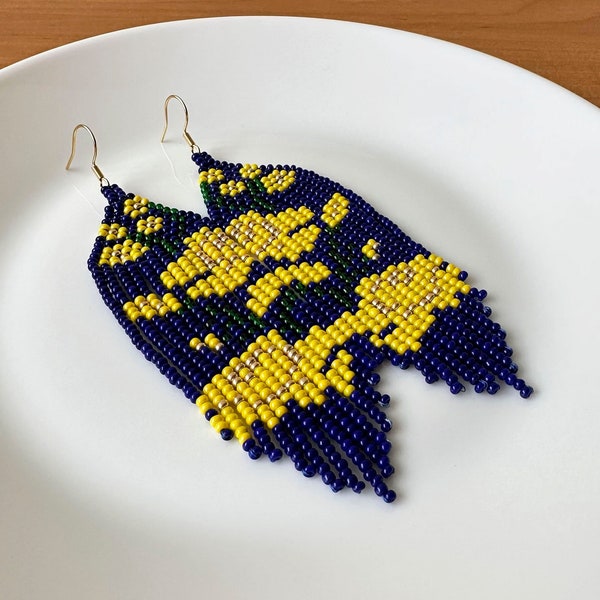 Ukrainian Beaded Earrings - Etsy