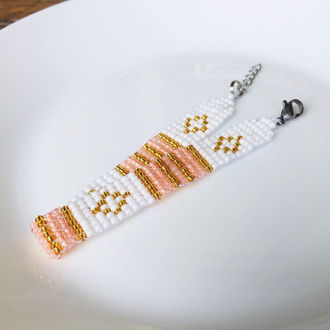 Geometric Beaded Bracelet, Elegant Ethnic Huichol Bead Loom Bracelet ...