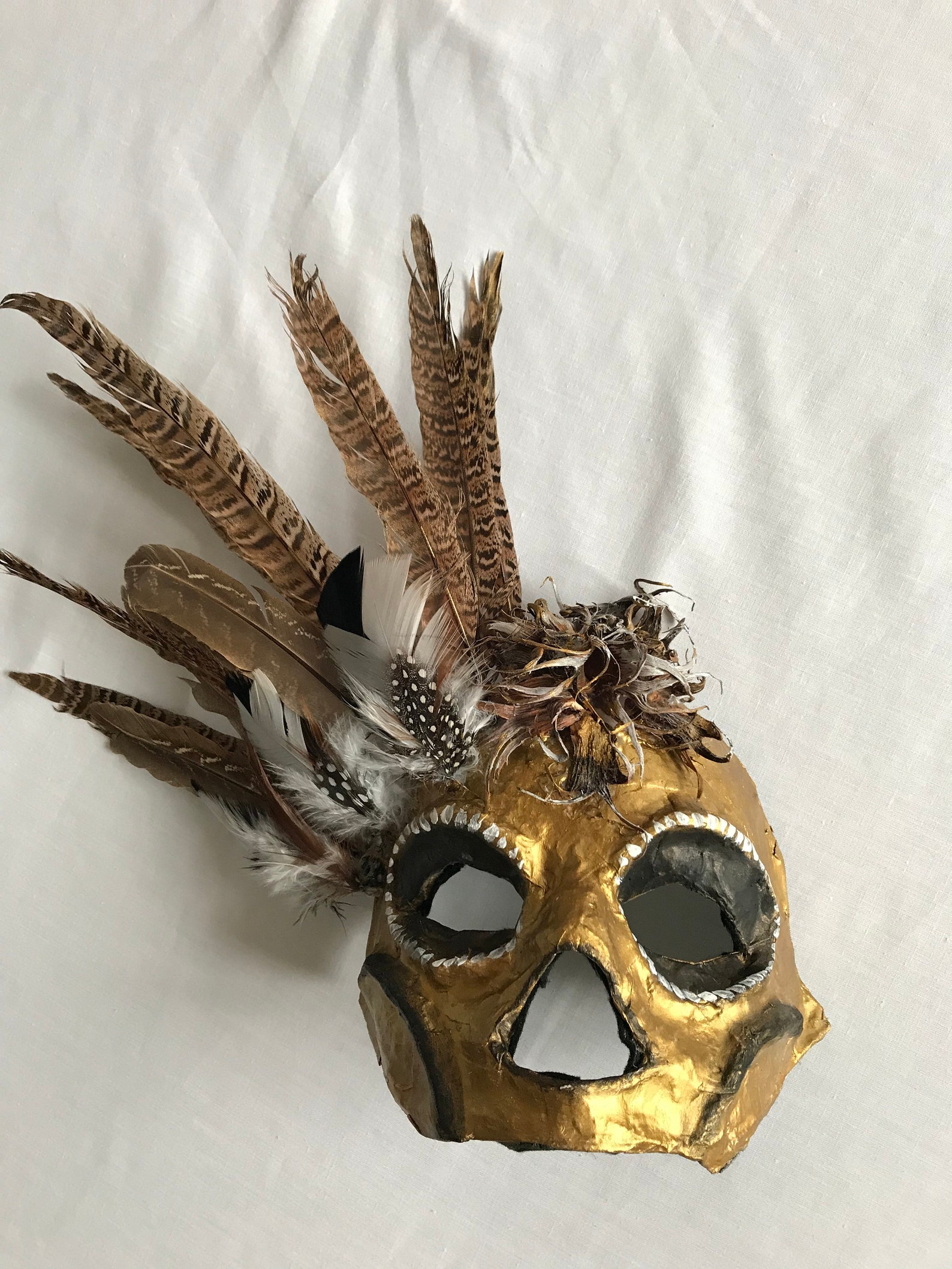Voodoo Mask with Feathers Witch Doctor High Priestess | Etsy