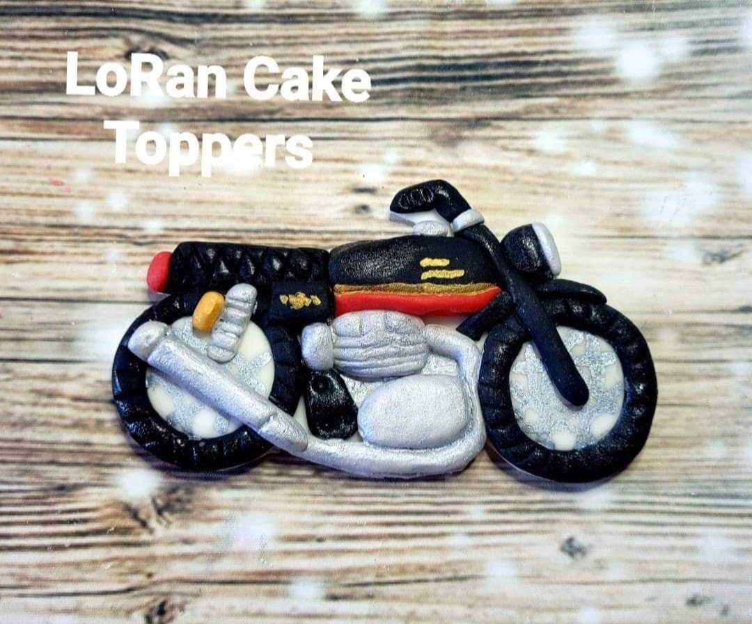 Handmade Edible Cake Topper, Decoration, Motorcycle, Motorbike, Banger ...