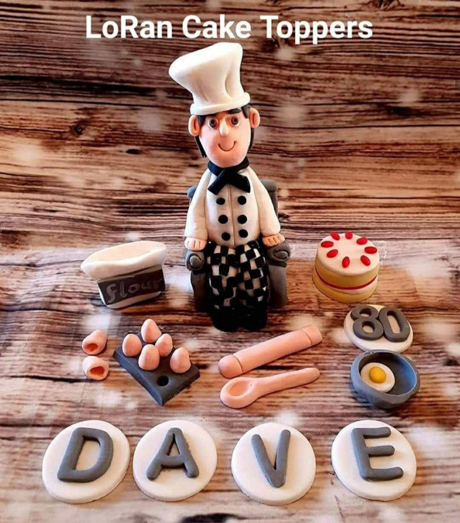 Handmade Edible Cake Decoration Chef / Cook Cake Topper - Etsy