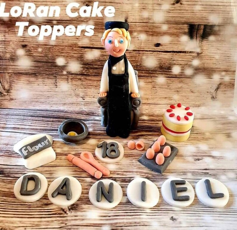 Handmade Edible Cake Decoration Chef / Cook Cake Topper - Etsy