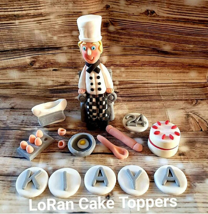 Handmade Edible Cake Decoration Chef / Cook Cake Topper - Etsy